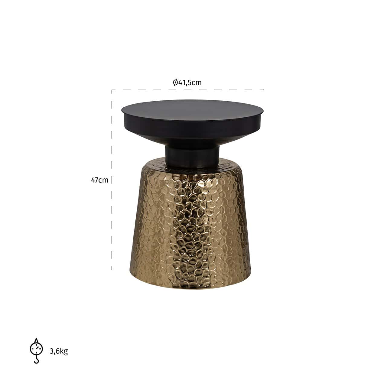 Richmond Interiors Freddie Black & Gold Hammered Side Table – Esme Furnishings