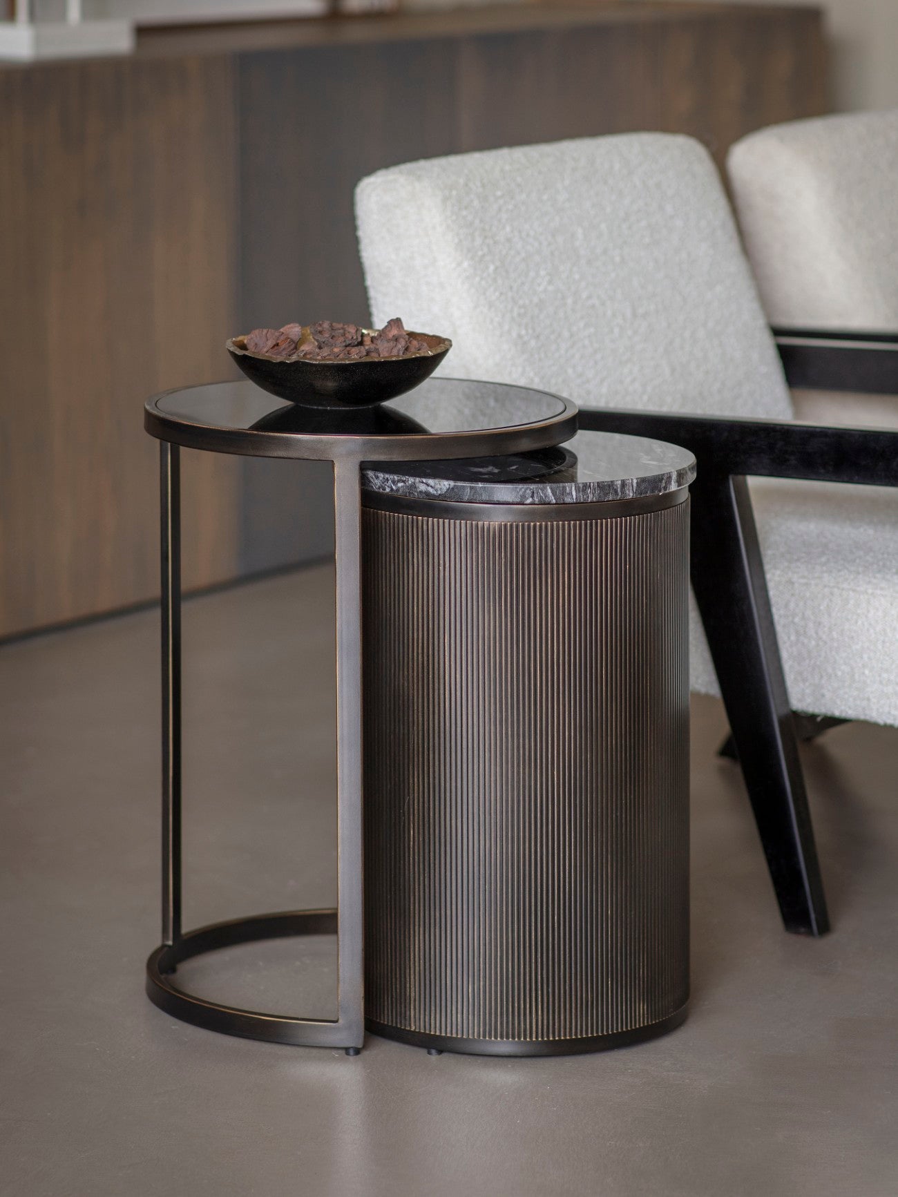 Libra Interiors Belvedere Black Small Set of 2 Nesting Side Tables ...