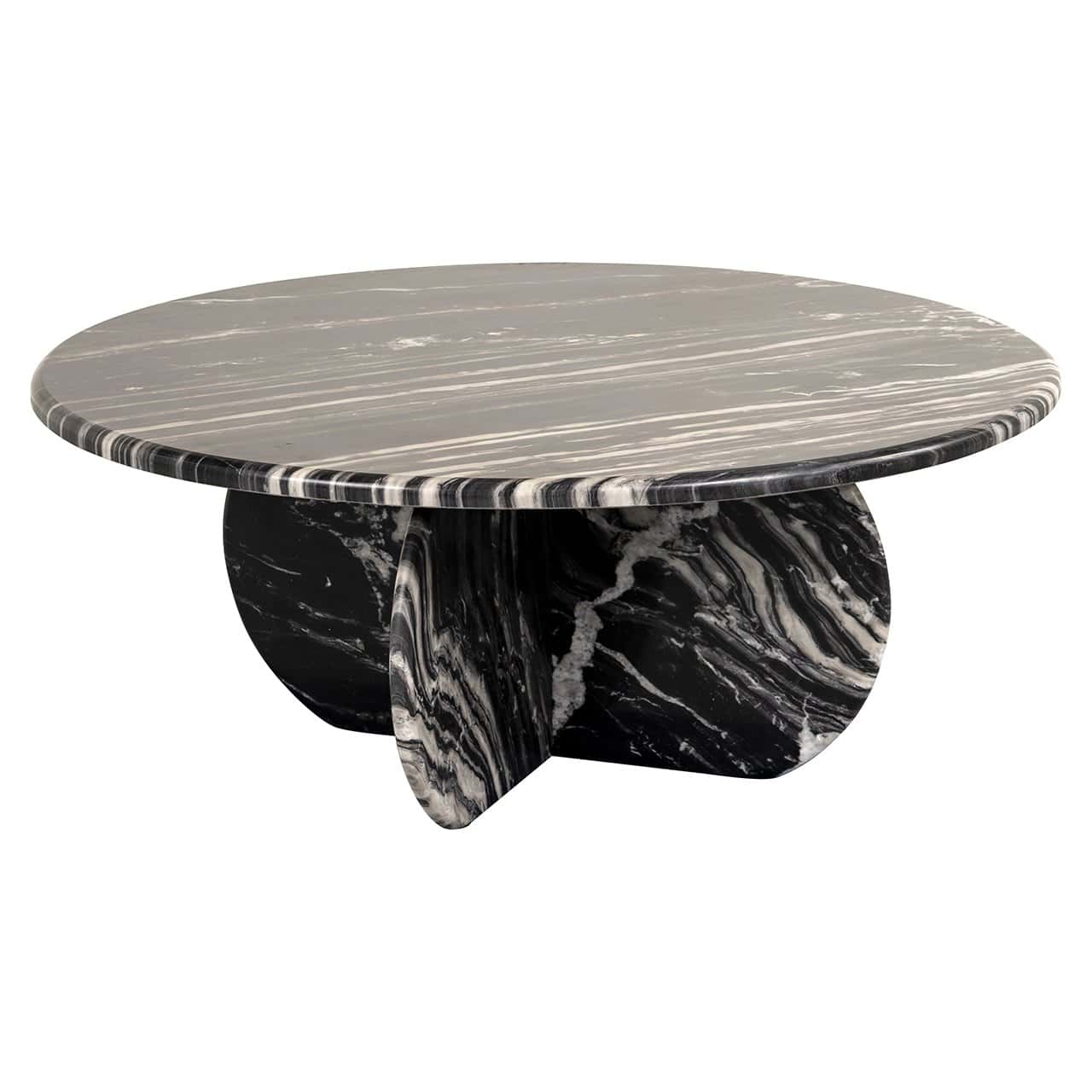 Richmond Interiors Bancroft Black Marble Round Coffee Table – Esme ...