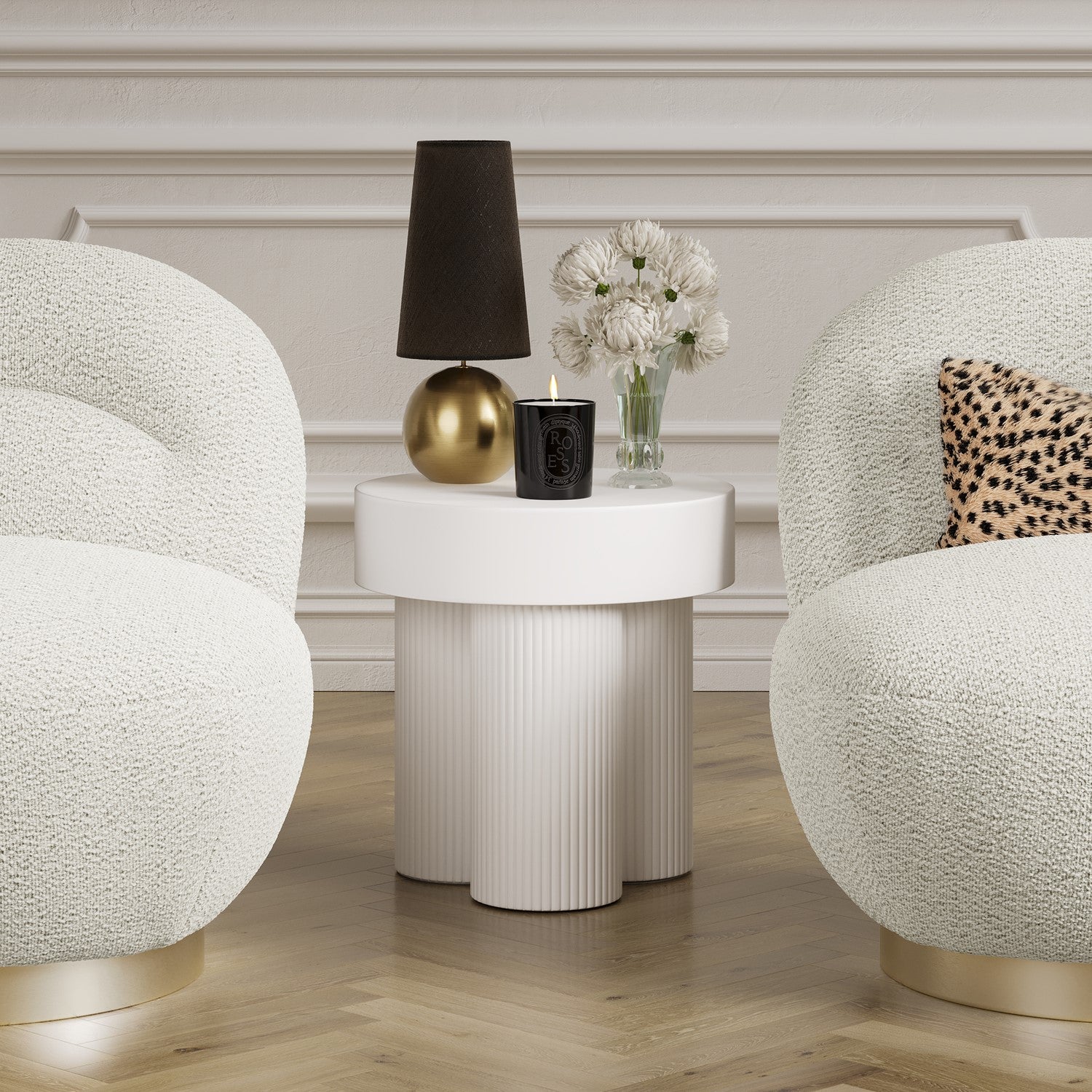 Manhattan Designs Astrid White Side End Table – Esme Furnishings