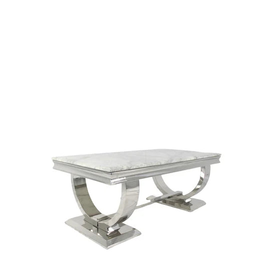 Arianna Chrome 120cm Marble Coffee Table - 6 Colors – Esme Furnishings