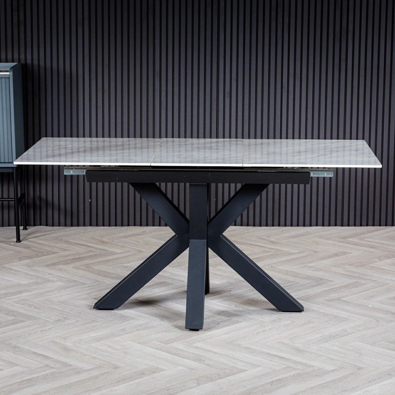 Nova 120 160cm White Ceramic Marble Centre Extending Dining Table