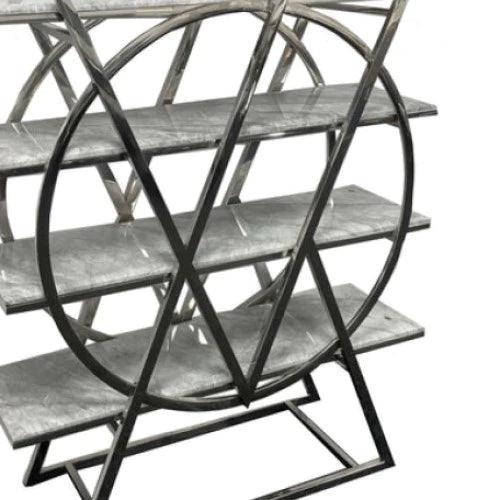 Cello Grey Marble & Chrome Bookcase – Esme Furnishings