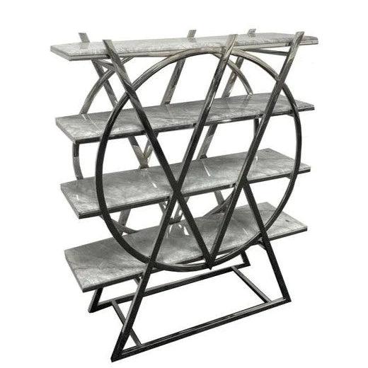 Cello Grey Marble & Chrome Bookcase – Esme Furnishings